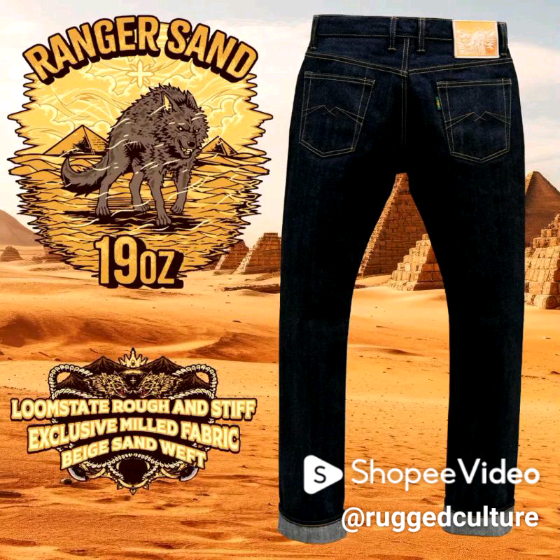 SAGE DENIM - RANGER SAND 19oz Unsaforized #sagedenim | Shopee Video ...